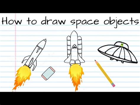 How To Draw Space Shuttle Rocket Ship And UFO Step By Step Tutorial YouTube
