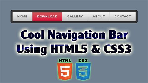 How To Code Cool Navigation Bar Using Html5 And Css3 Menu Bar Youtube
