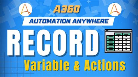 How To Use Record In Automation Anywhere A360 A360 Tutorials Kt Sessions Youtube