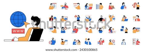 Programming Concept Character Situations Mega Set Stock Vector Royalty Free 2430100865