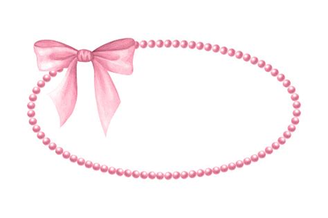 분홍색 활과 구슬 목걸이가 있는 수평 타원형 프레임 템플릿 A4 요염한 코어 수채화 고립 된 손 그리기 그림에는 텍스트 복사 공간이 있습니다 로맨틱한 초대장 엽서 웨딩