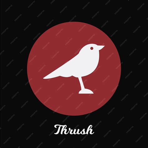 Premium Vector Thrush Flat Icon Design Logo Symbol Element