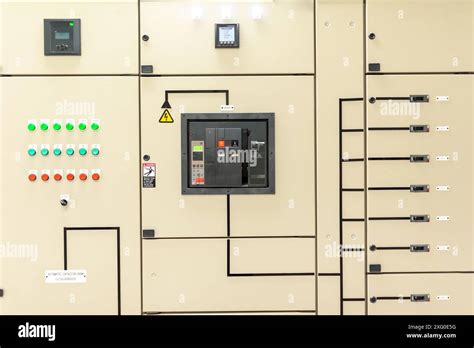 Control Panel Of Power Plant With Electrical Control Panel Industrial Background Stock Photo