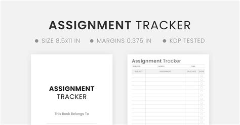 Assignment Tracker Printable Graphic Marts