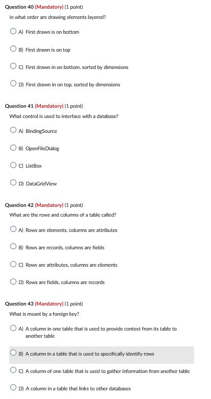 Solved Question 40 Mandatory 1 Point In What Order Are Chegg Com
