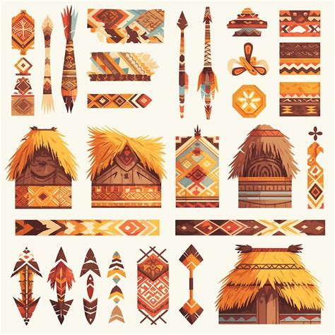 Filipino Nipa Hut Patterns With Traditional House Elements Premium Ai