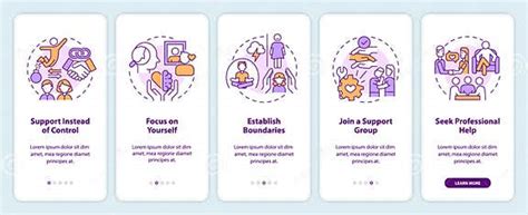 Walkthrough Codependent Relationship With Line Icons Concept Stock Illustration Illustration