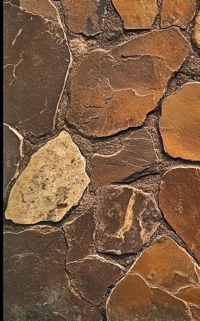 Brown Colored Flagstone Texture Premium Ai Generated Image