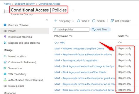 Conditional Access Policies In Report Only Mode Now What
