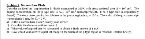 Solved Problem 3 Pn Junction Small Signal Model For The Chegg Com