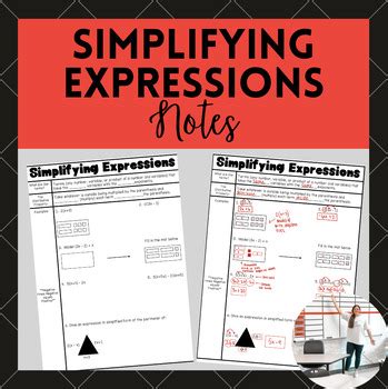 Simplifying Expressions Notes Combining Like Terms By Algebra With Ms Amy