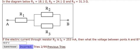 In The Diagram Below R1 18 1Ω R2 24 1Ω And R3 31 3Ω If The Electric Current Through