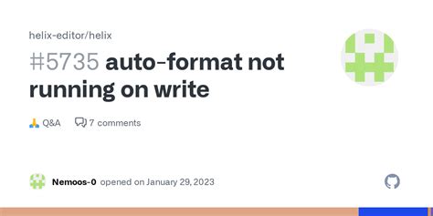 Auto Format Not Running On Write · Helix Editor Helix · Discussion