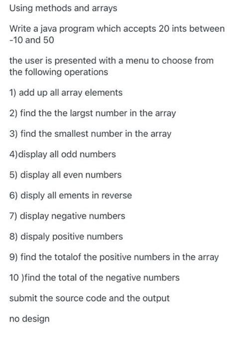 Solved Using Methods And Arrays Write A Java Program Which Chegg