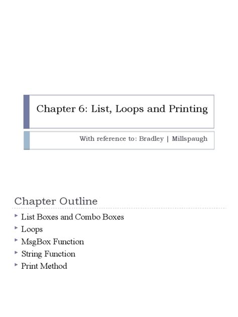 Chapter 6 List Loops And Printing Pdf Control Flow Computer Programming