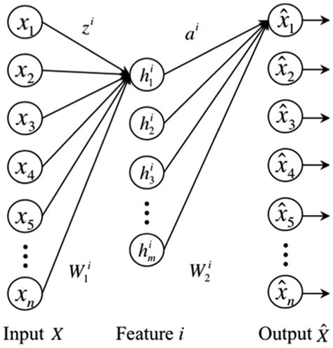 a three layer auto encoder structure the input of the each three layer