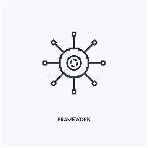Framework Outline Vector Icon Thin Line Black Framework Icon Flat