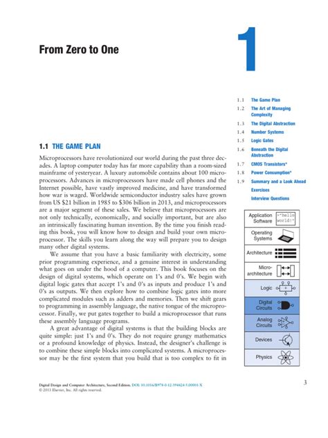 Digital Design And Computer Architecture Arm Edit 1 From Zero To One Pdf