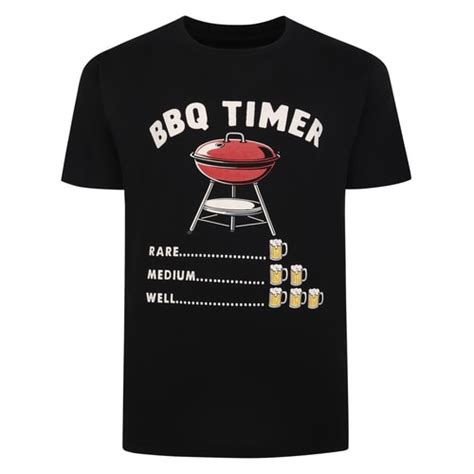 Bigdude Bbq Timer Print T Shirt Black Bigdude