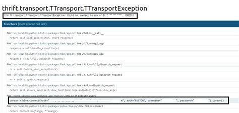 hive connect thrift transport TTransport TTransportException 오류 발생 Data Study