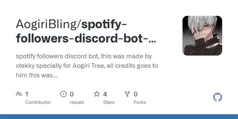 Github Aogiribling Spotify Followers Discord Bot 2022 Spotify Followers Discord Bot This Was