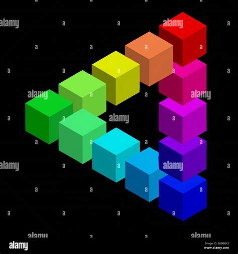 Abstract Cube Background Shows Colors They Are Arranged To Create An