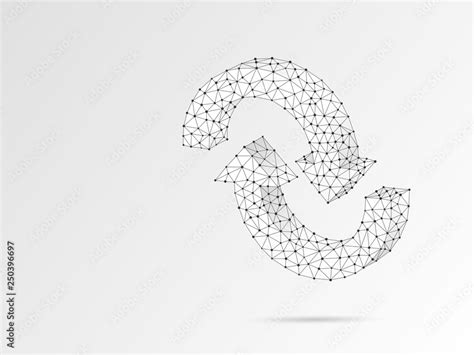 Refresh Circular Arrows Symbol Wireframe Digital 3d Illustration Low