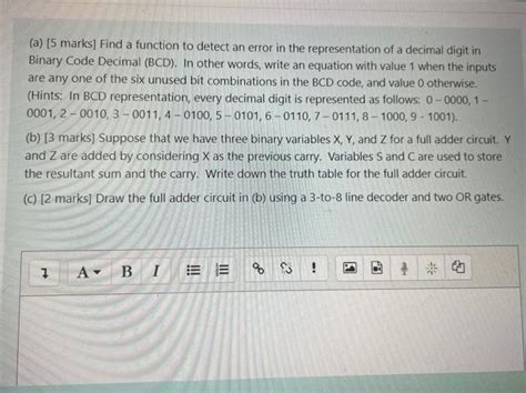 Solved A Marks Find A Function To Detect An Error In Chegg Com