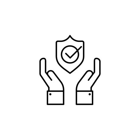 Hands Shield Check Protection Vector Icon Illustration 23038936