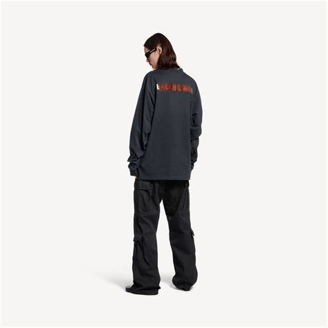 Taped Balenciaga Back ロングスリーブ Tシャツ ミディアムフィット