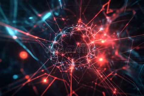 Abstract Ai Neural Network Rendering Floating Data Connections