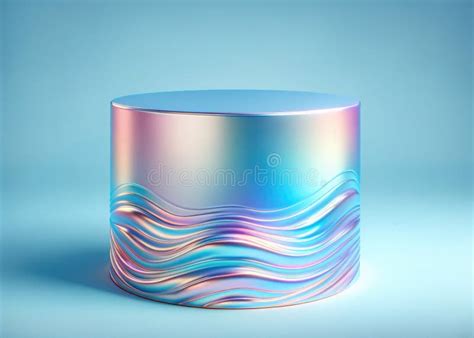 A Three Dimensional Cylinder Object From A Neon Holographic Material On