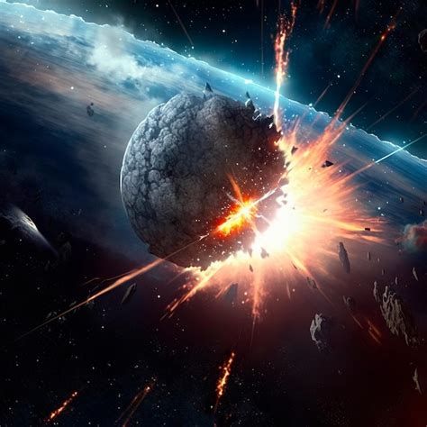 Premium Photo Meteor Strike Explosion In Space