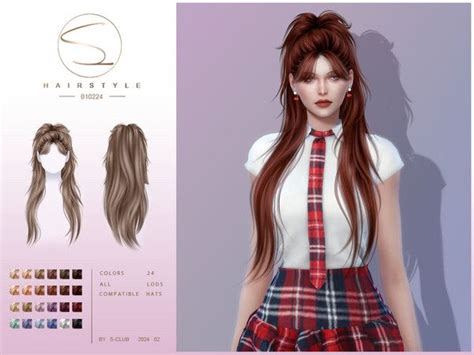 S Clubs Fashion Ponytail Hairstyle 010224 Sims Sims 4 Jeux Femme