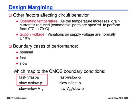 cse477 vlsi digital circuits fall 2003 lecture 29 scaling issues ppt