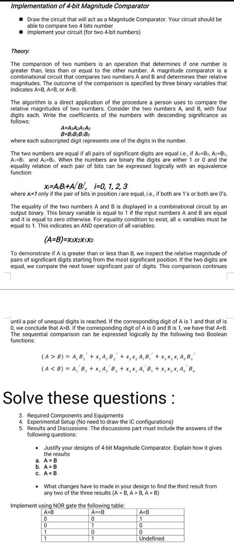Solved Implementation Of Bit Magnitude Comparator Draw Chegg