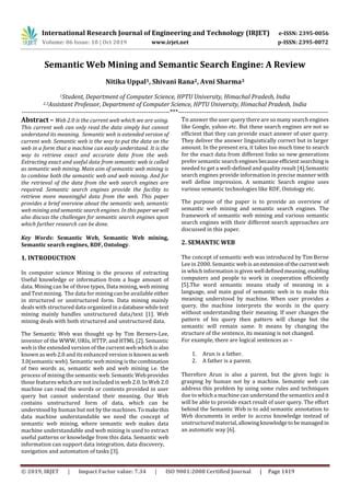 IRJET Semantic Web Mining And Semantic Search Engine A Review PDF