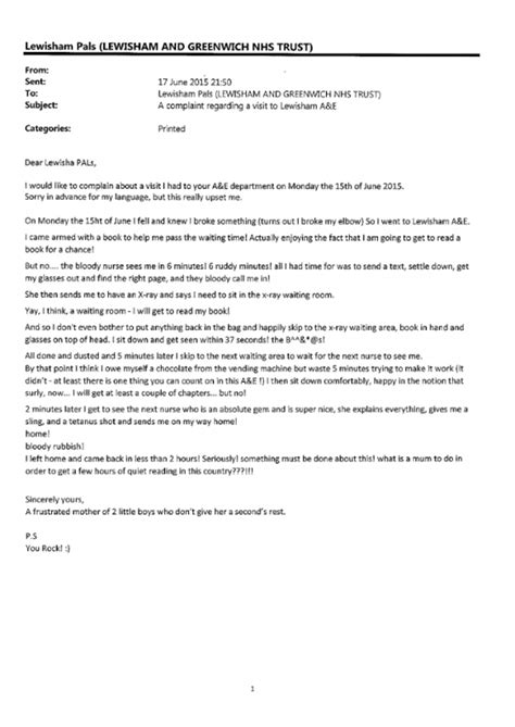 Everyone Should Read This Brilliant Nhs Complaint Letter Indy100