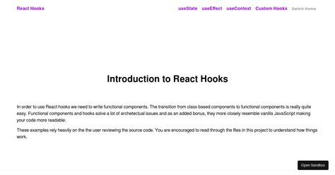 30 Days Of React Hooks Codesandbox