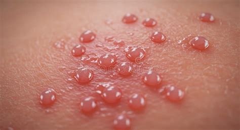 Skin With Blisters Close Up Depicting Potential Viral Infection Or Rash