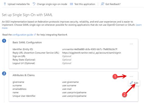 setting up saml to entraid previously azure ad nanitor knowledgebase
