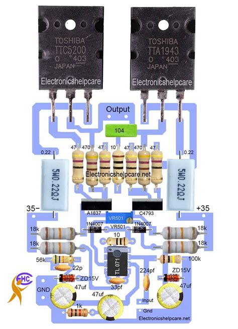 Amplifier Circuit Using 2sc5200 And 2sa1943 Electronics Help Care
