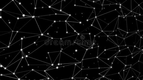 lines and dots connected in abstract formation on black background