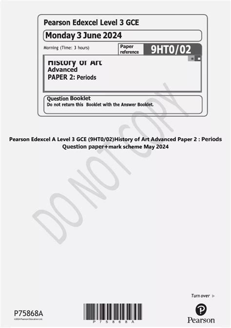 Pearson Edexcel A Level GCE HT History Of Art Advanced Paper Periods Question Paper