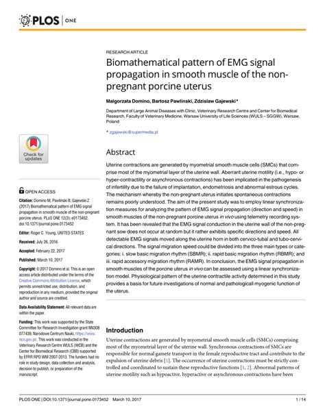 Pdf Biomathematical Pattern Of Emg Signal Propagation In Smooth Muscle Of The Non Pregnant