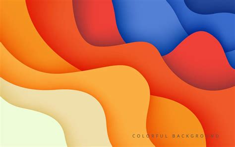 Abstract Colorful Dynamic Wavy Layers Papercut Style Background Eps10