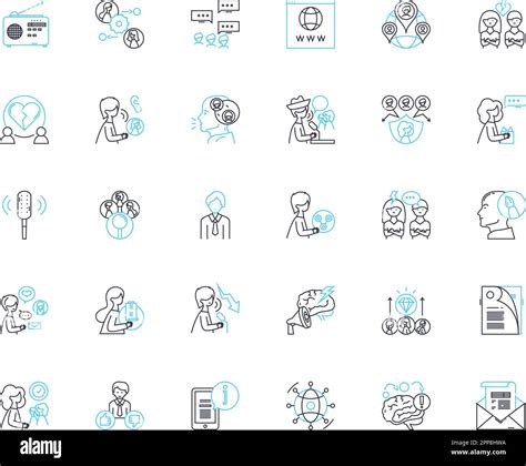 Intimate Bond Linear Icons Set Love Trust Connection Affection Closeness Commitment