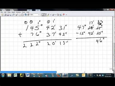 Trigonometry 114 Adding And Subtracting Degrees Minutes Seconds