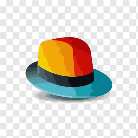 바우하우스 스타일로 벡터 흰색 배경에 모자의 단순한 다채로운 아이콘 그림자 없음 작은 프레임 중앙 Png 일러스트 및 벡터 에 대한 무료 다운로드 Pngtree