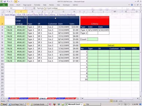 excel magic trick 758 5 extract data with four criteria vlookup